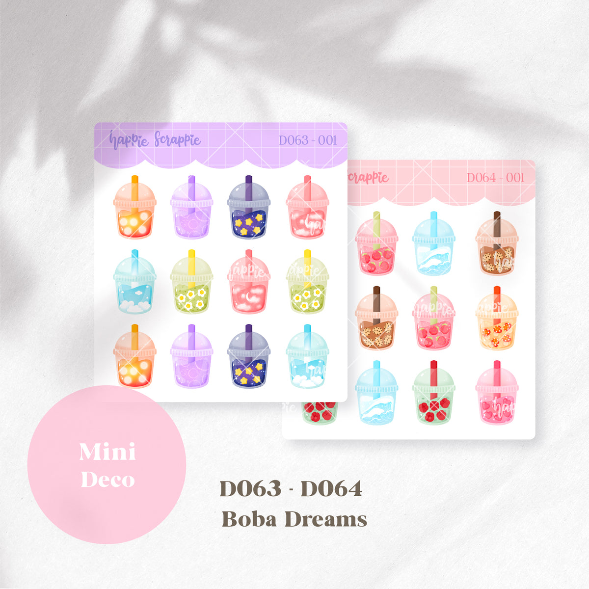 Mini Deco : Boba Dreams // D063-D064 | HappieScrappie