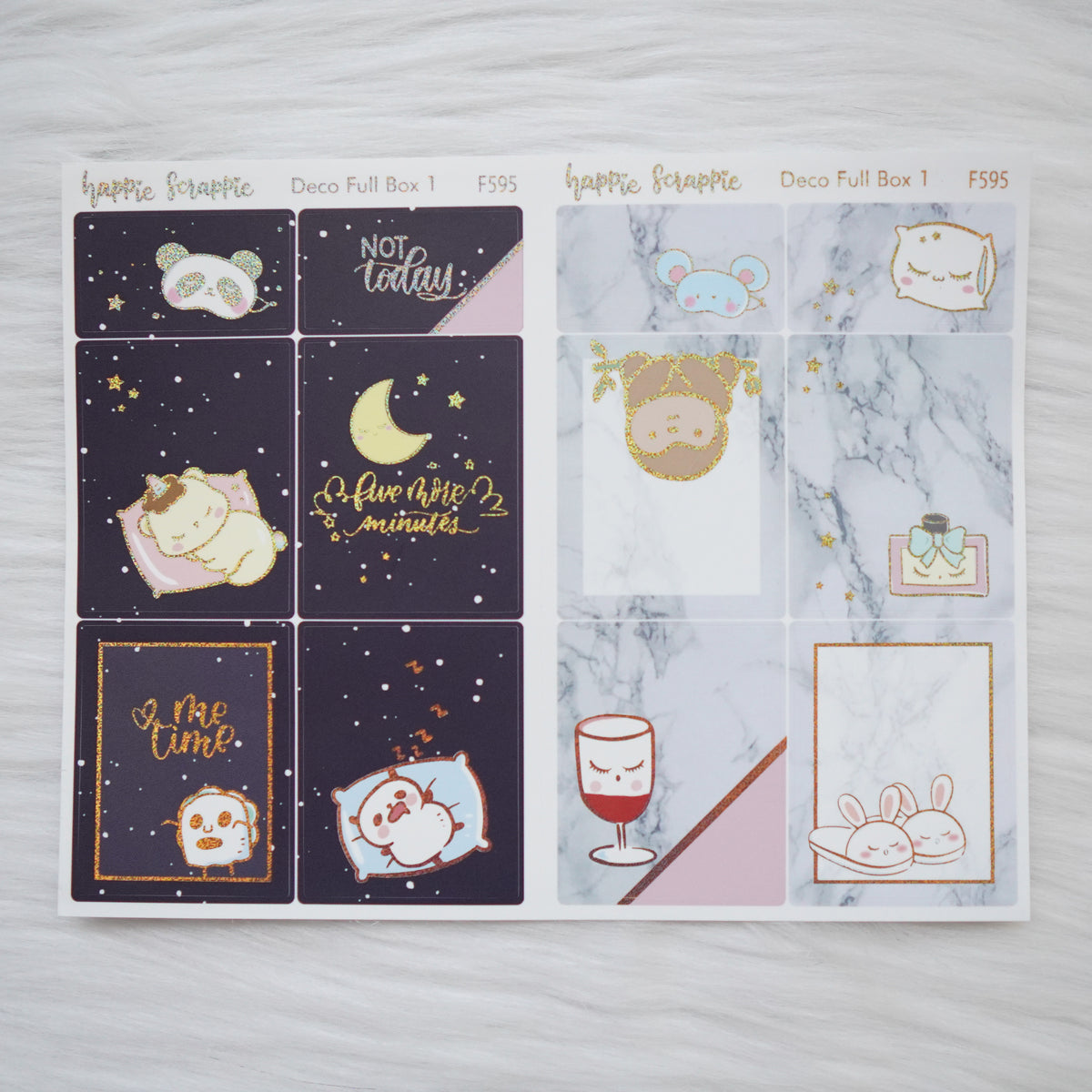 Sticker Kit - Me Time (3 Deco Full Boxes) - Foiled Stickers (F595 / F5 | HappieScrappie