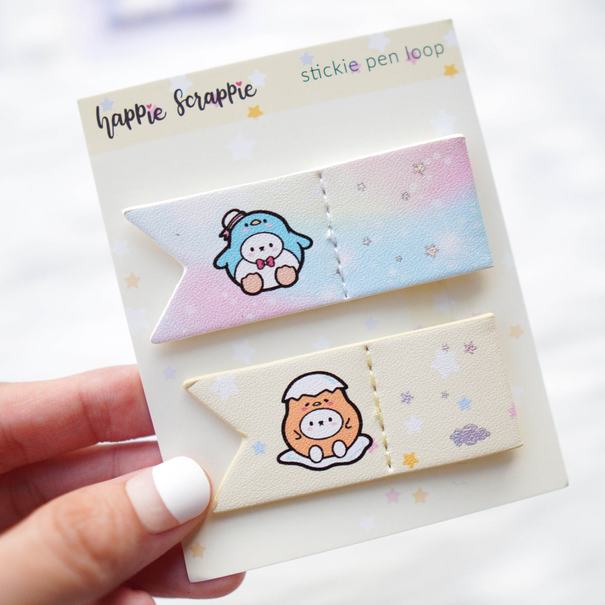 Stationery : Stickie Pen Loops (Holo Silver Foiled) | HappieScrappie