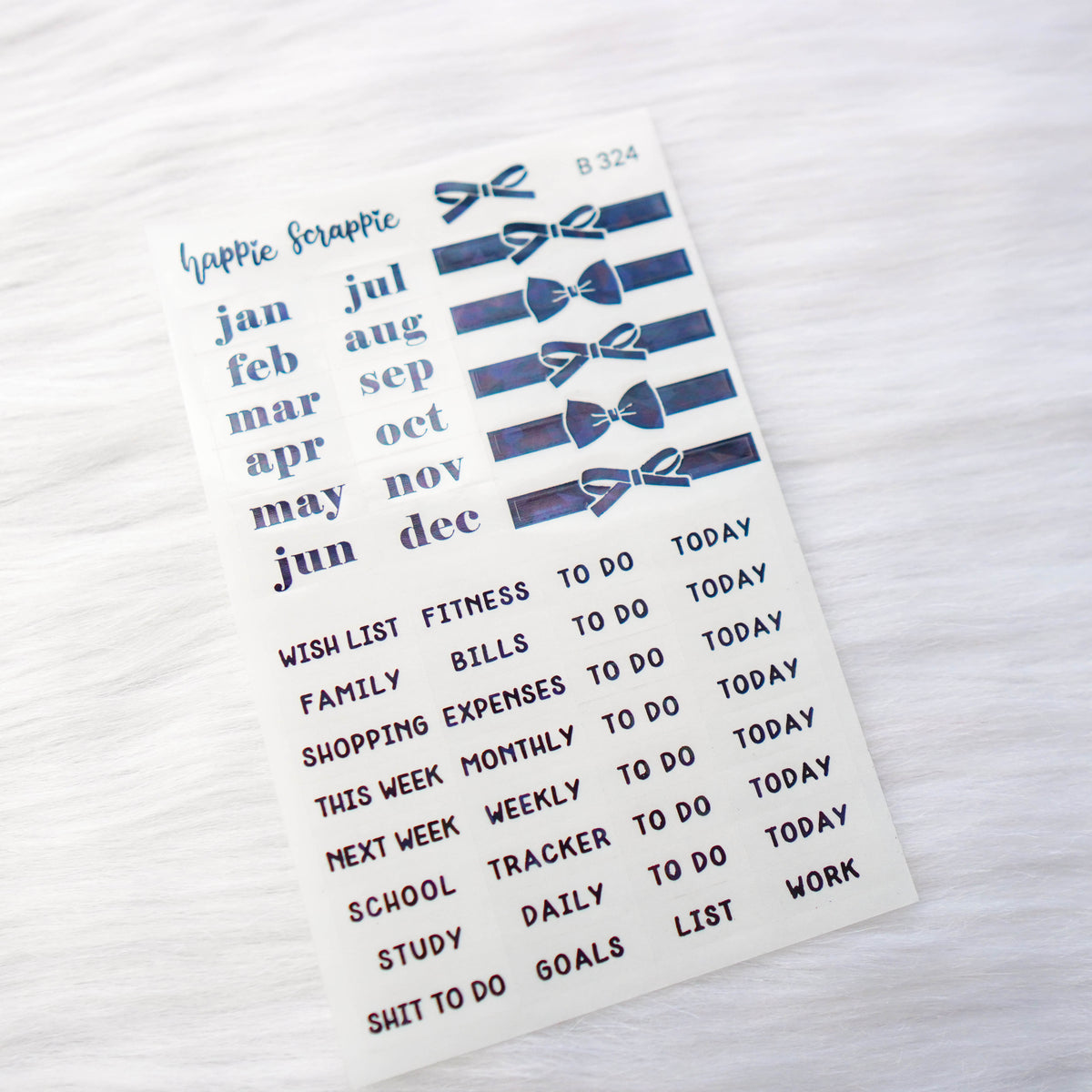 Planner Stickers : Foiled Clear Label Stickers // B324 | HappieScrappie