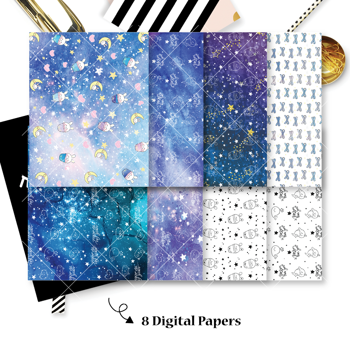 DIGITAL PAPERS - No Physical Product : Constellation Themed Digital Pa ...
